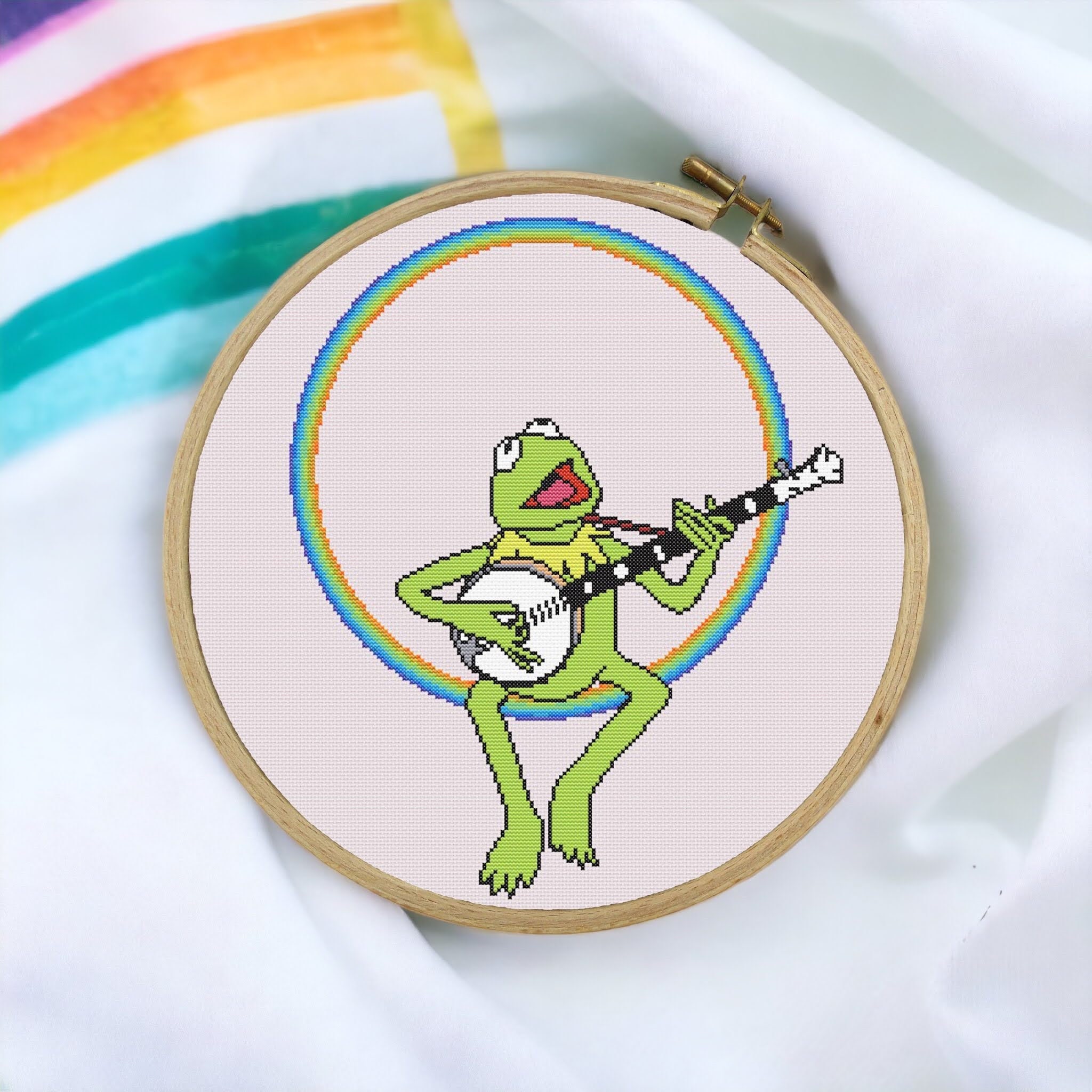Rainbow Connection Kermit Frog Inspired Cross Stitch Pattern PDF ONLY ...