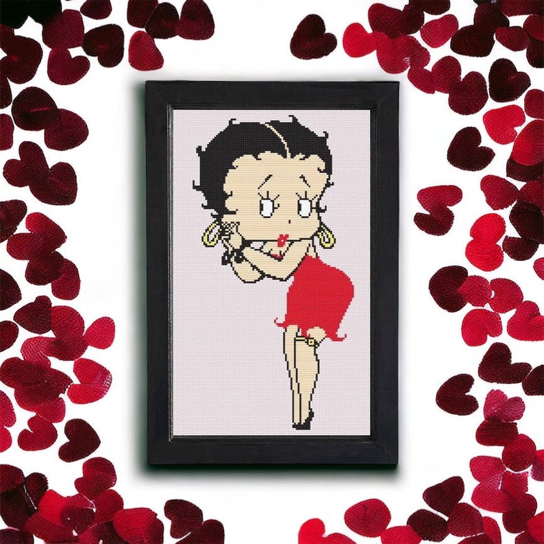 Retro Betty Boop Inspired Cross Stitch Pattern PDF ONLY Embroidery ...