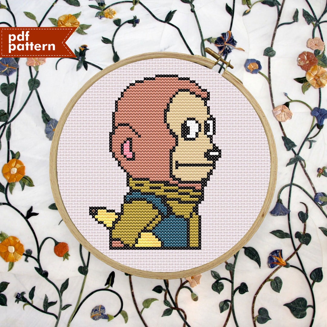 Side Eye Judging You Monkey Puppet Meme Mini Cross Stitch Pattern PDF ...