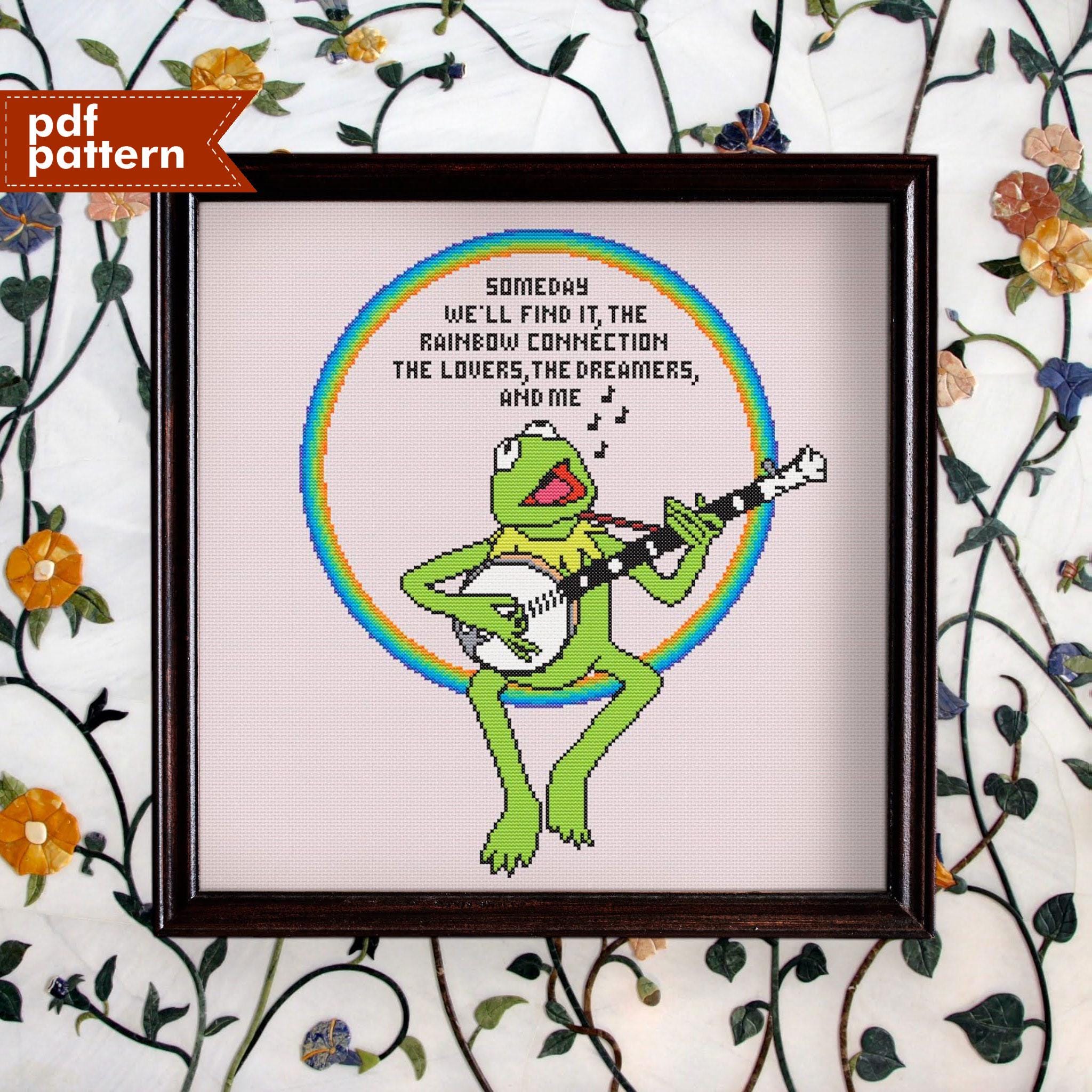 Rainbow Connection Singing Kermit Frog Inspired Cross Stitch Pattern ...