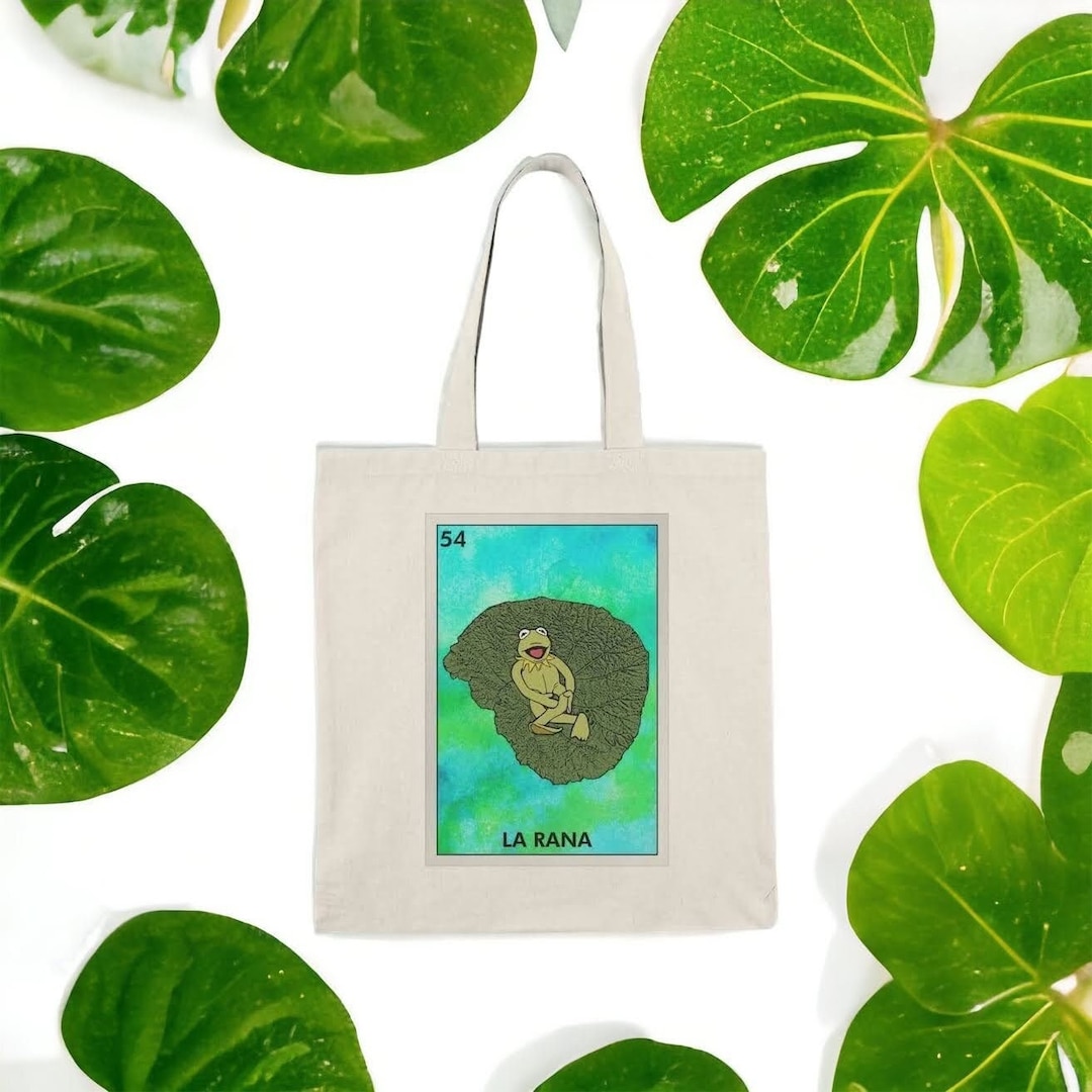 La Rana Loteria Kermit Inspired Card Design Natural Tote Bag - Etsy
