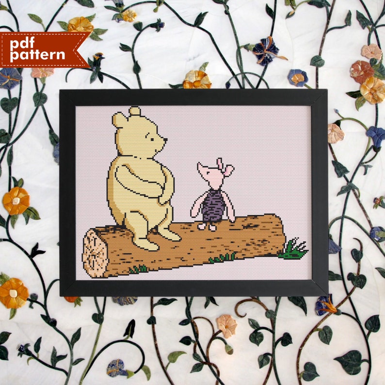Classic Winnie the Pooh & Piglet Cross Stitch Pattern PDF ONLY ...