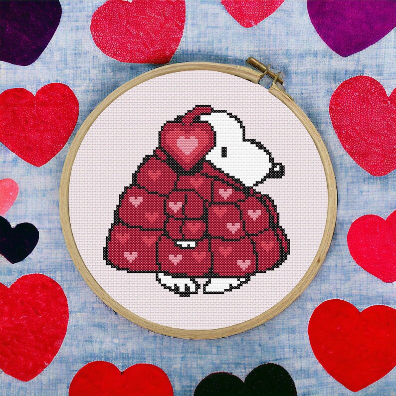 Snoopey Inspired Heart Puffy Jacket Coat Winter Valentine's Day Cross ...