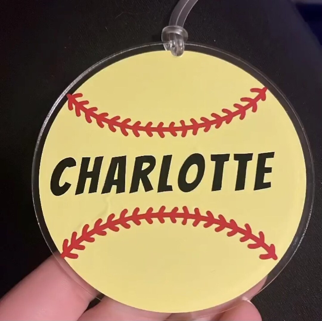 Softball Name Tag - Etsy