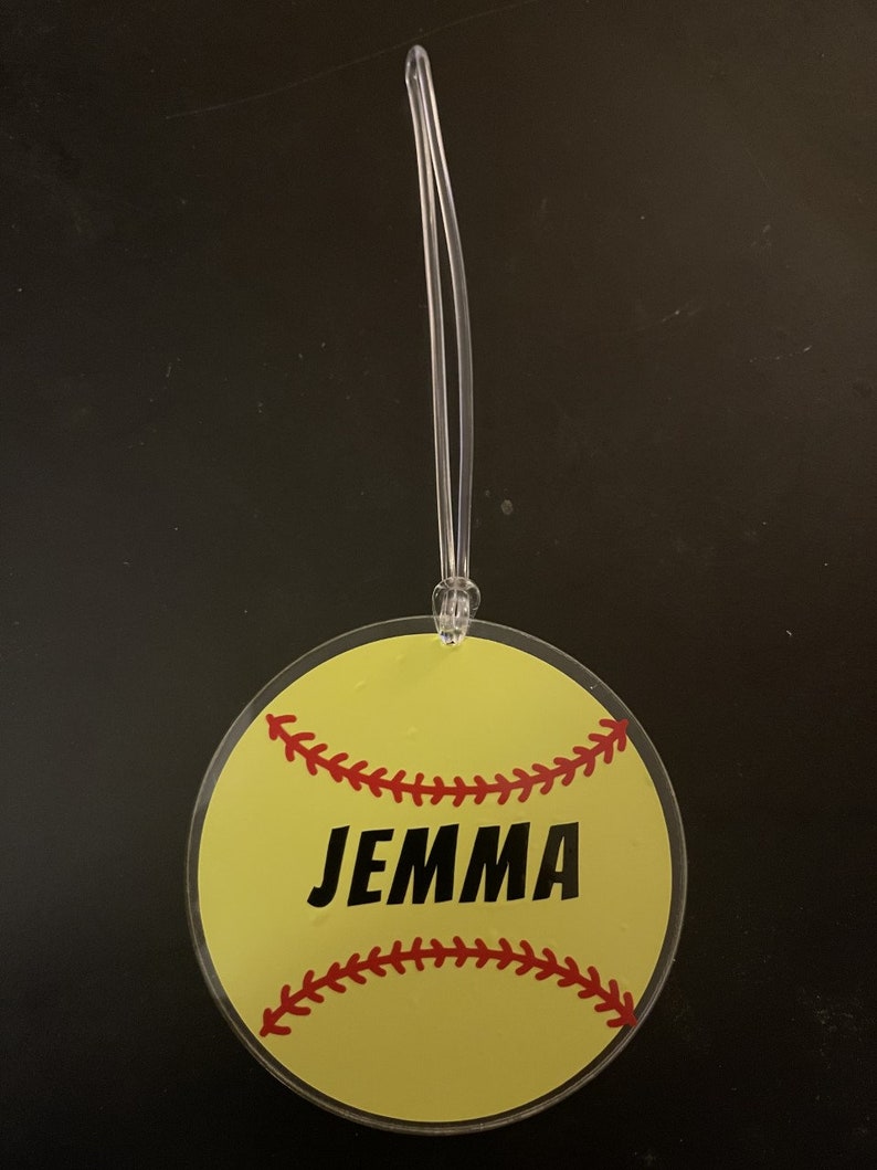 Softball Name Tag - Etsy