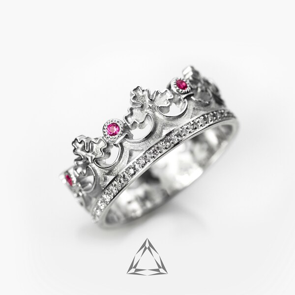 Crown Wedding Band - Etsy