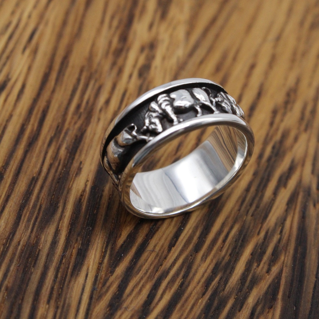 Silver Bull Ring, Ox Jewelry, Silver Bear, Wild Animal Bands, Animal ...