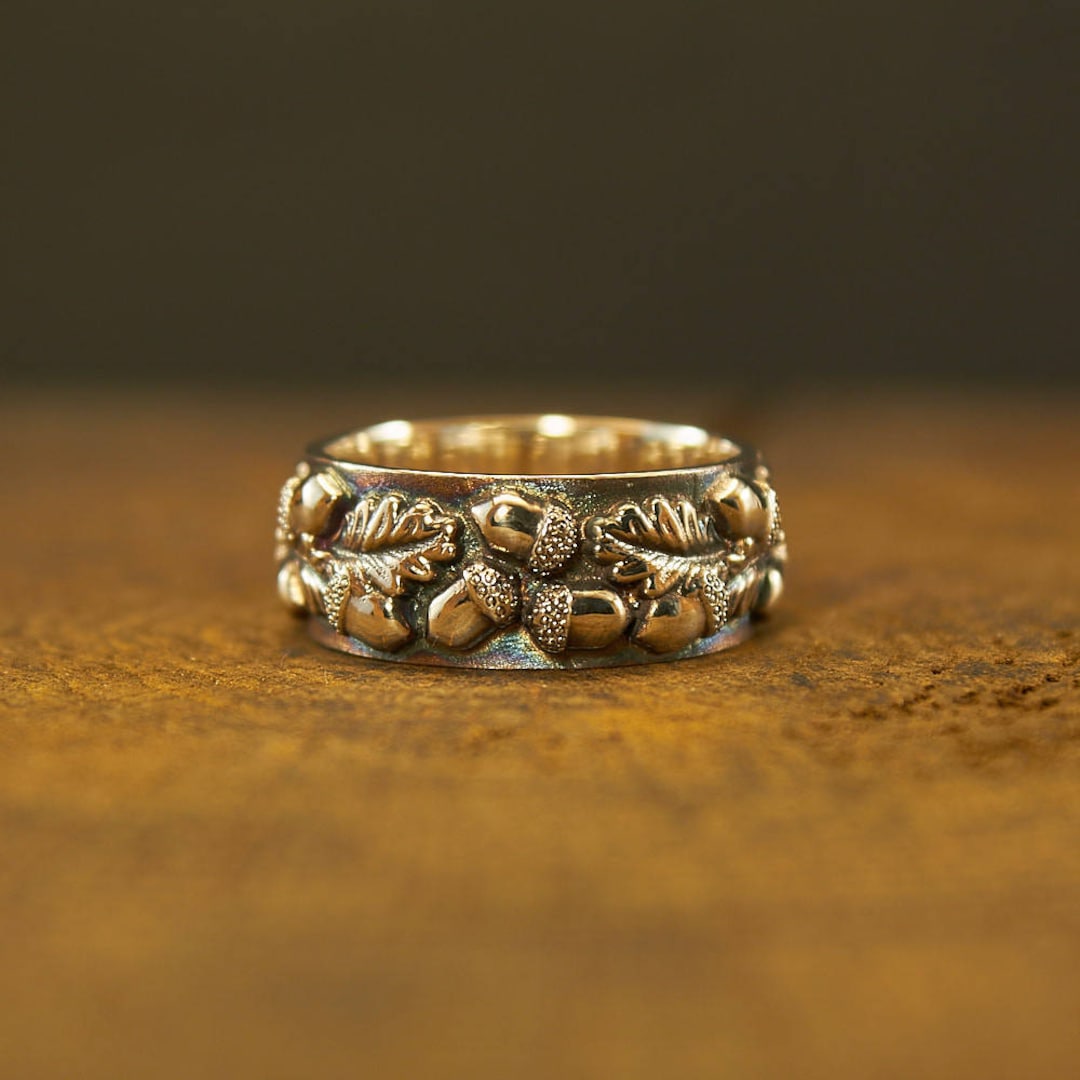 Silver Oak Ring, Acorn Ring, Tree Silver Ring, Oak Leaf Textured ...