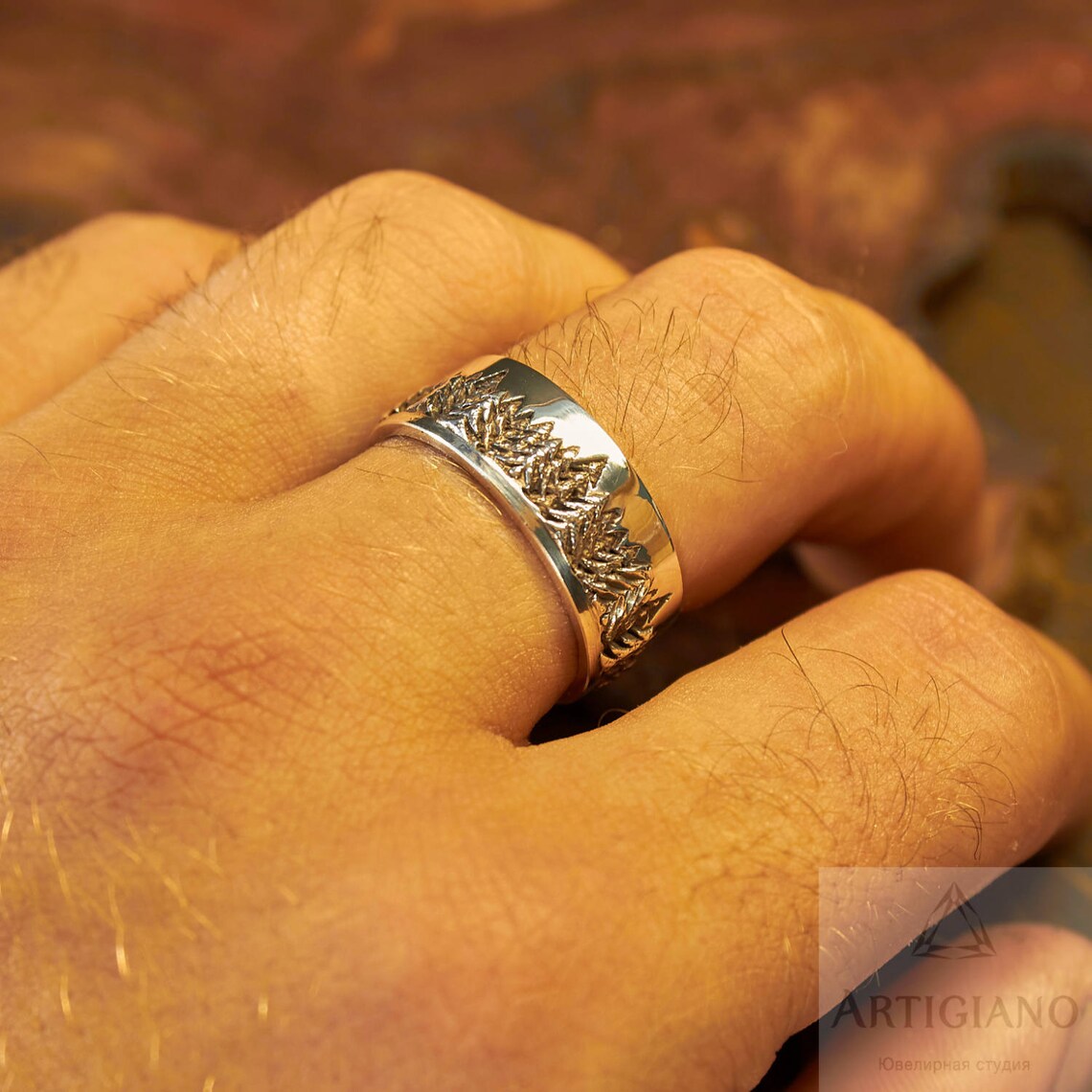 Sterling Silver Pine Tree Ring Forest Ring Nature Ring Tree - Etsy