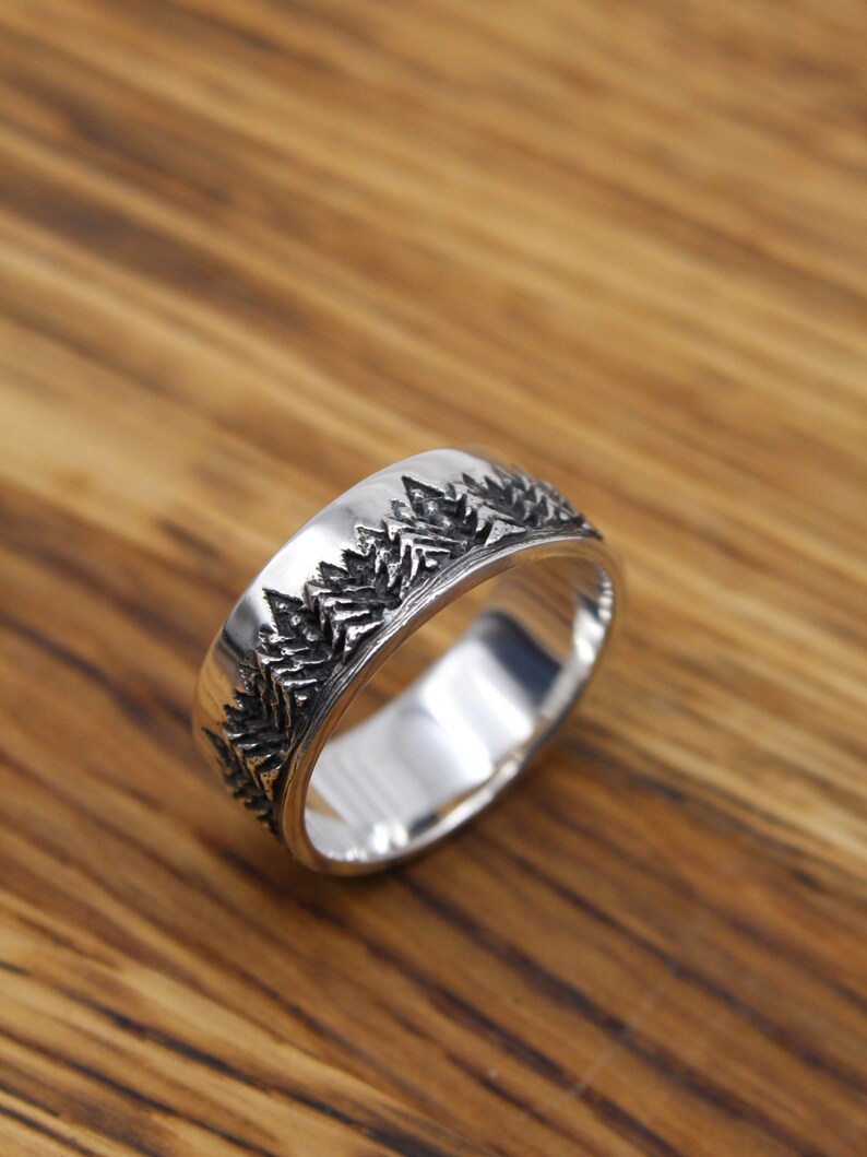 Sterling Silver Pine Tree Ring Forest Ring Nature Ring Tree - Etsy