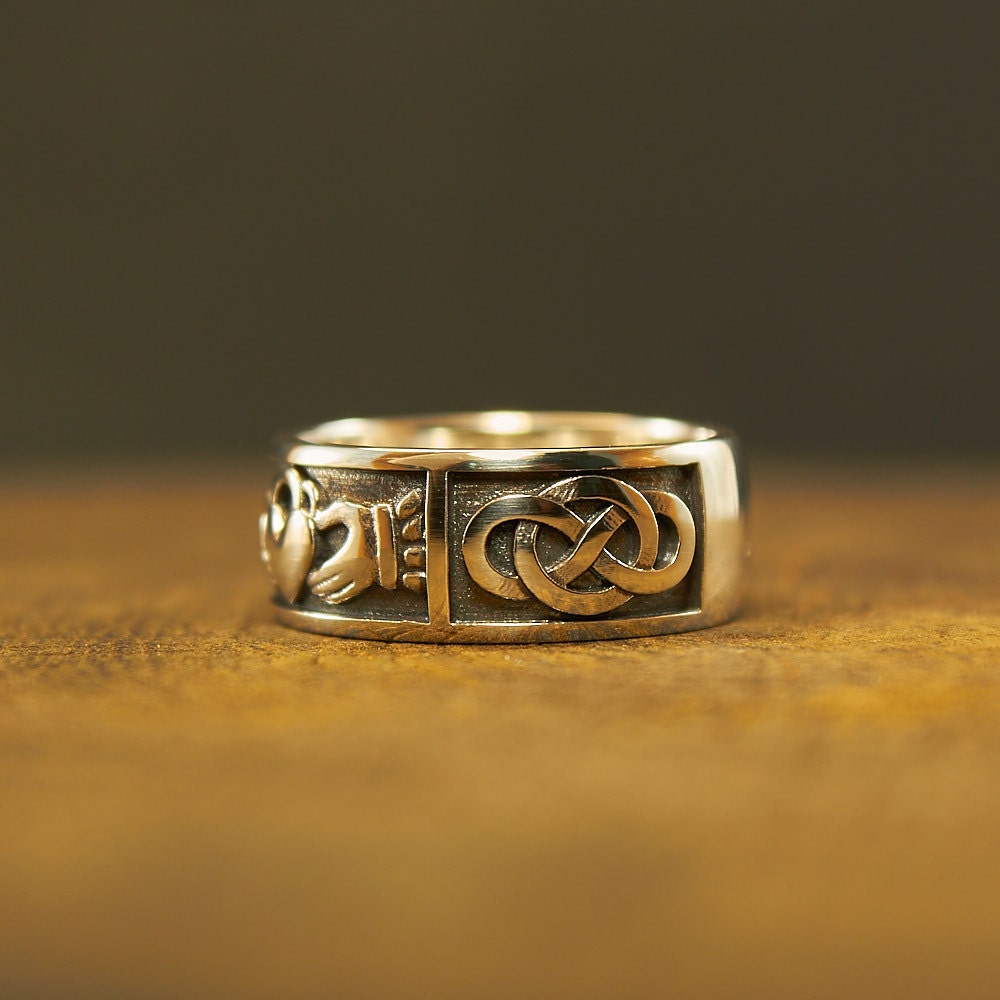 Irish Wedding Band Sterling Silver Claddah Ring Celtic | Etsy