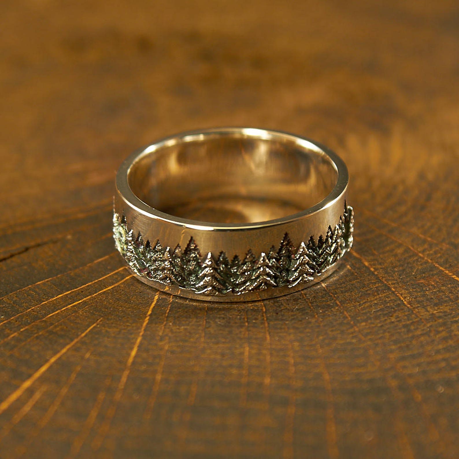Sterling Silver Pine Tree Ring Forest Ring Nature Ring Tree - Etsy