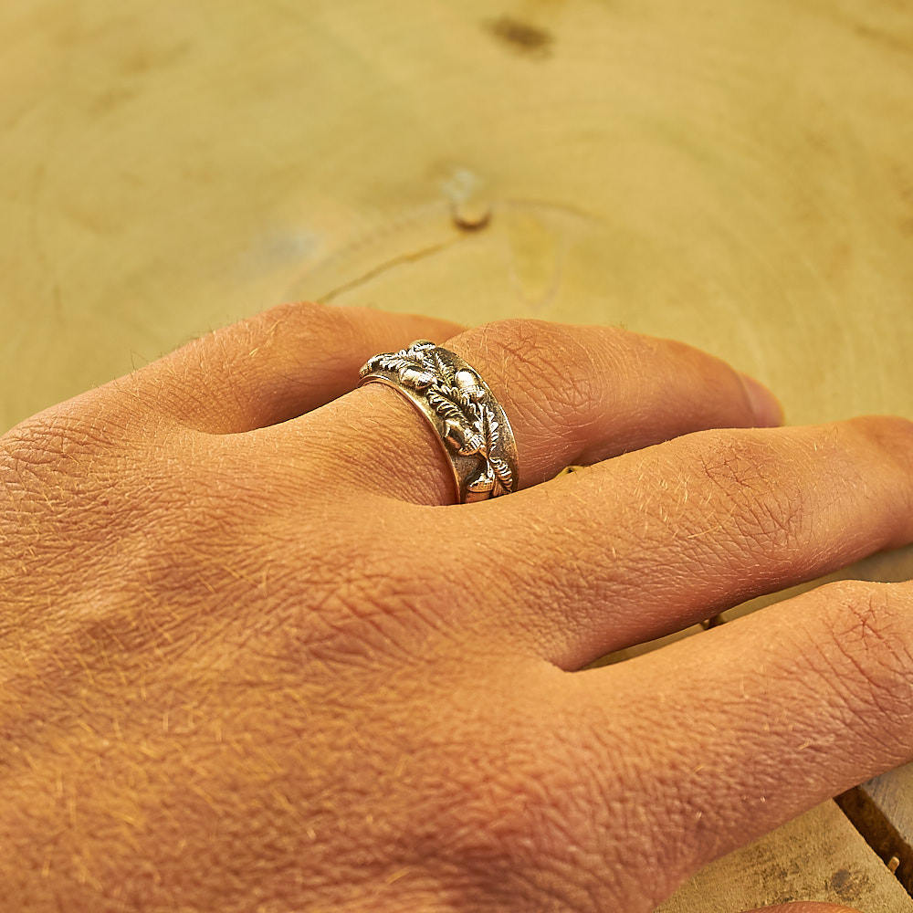 Silver Oak Ring Acorn Ring Tree Silver Ring Oak Leaf | Etsy