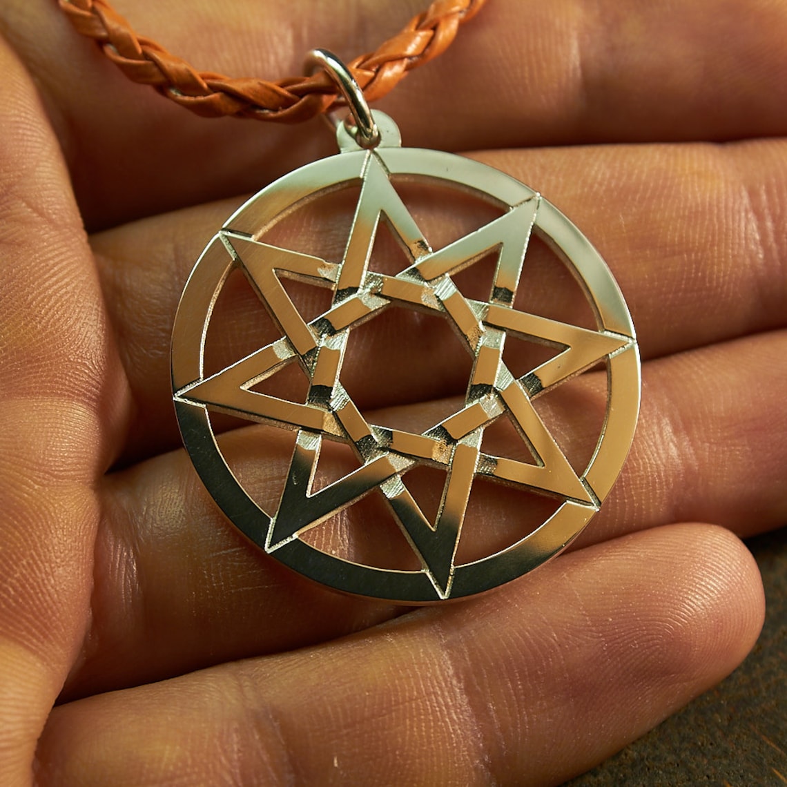 Eight Pointed Star Pendant Octagram Pendant Sterling Silver - Etsy UK