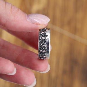 Sterling Silver Pine Tree Forest Ring, Nature Wedding Band - Etsy