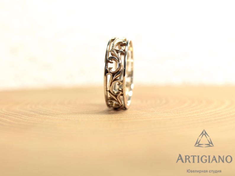 Sterling Silver Pattern Ring Pattern Jewelry Wedding Ring | Etsy