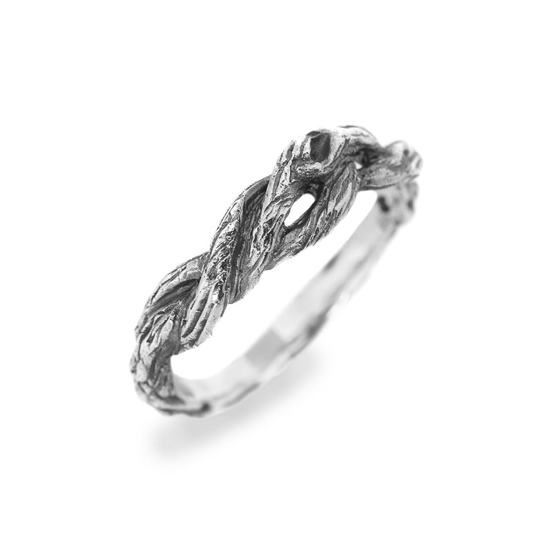 Twisted Sterling Silver Branch Ring, Vine Wedding Band, Unisex Handmade ...