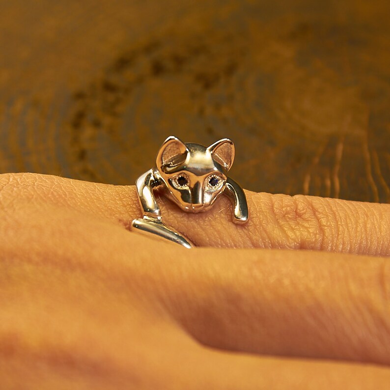 Wire Wrapped Silver Ring Cat Animal Ring Kitty Ring Pet - Etsy