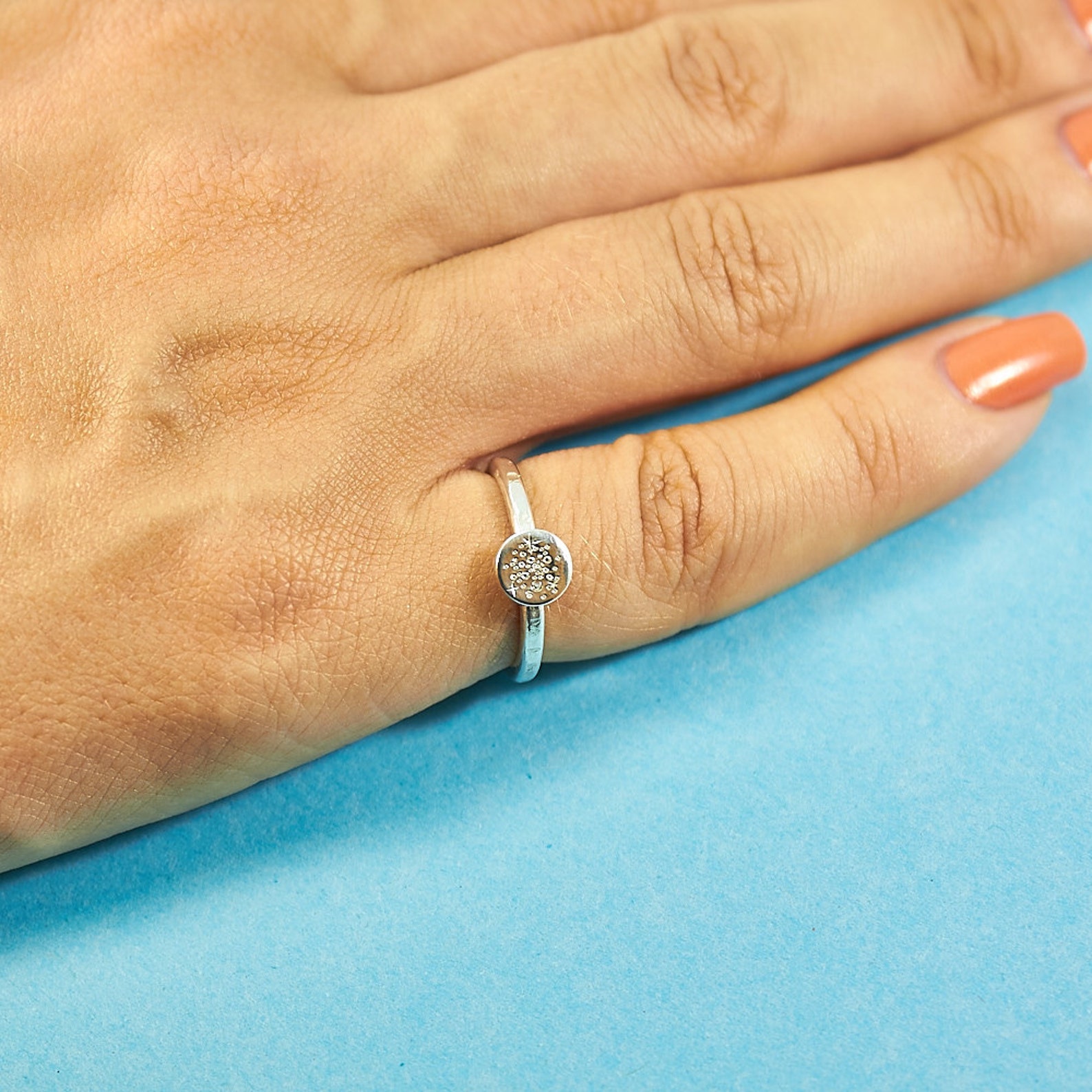 Small Silver Disk Ring Stars Ring Galaxy Jewelry Space | Etsy