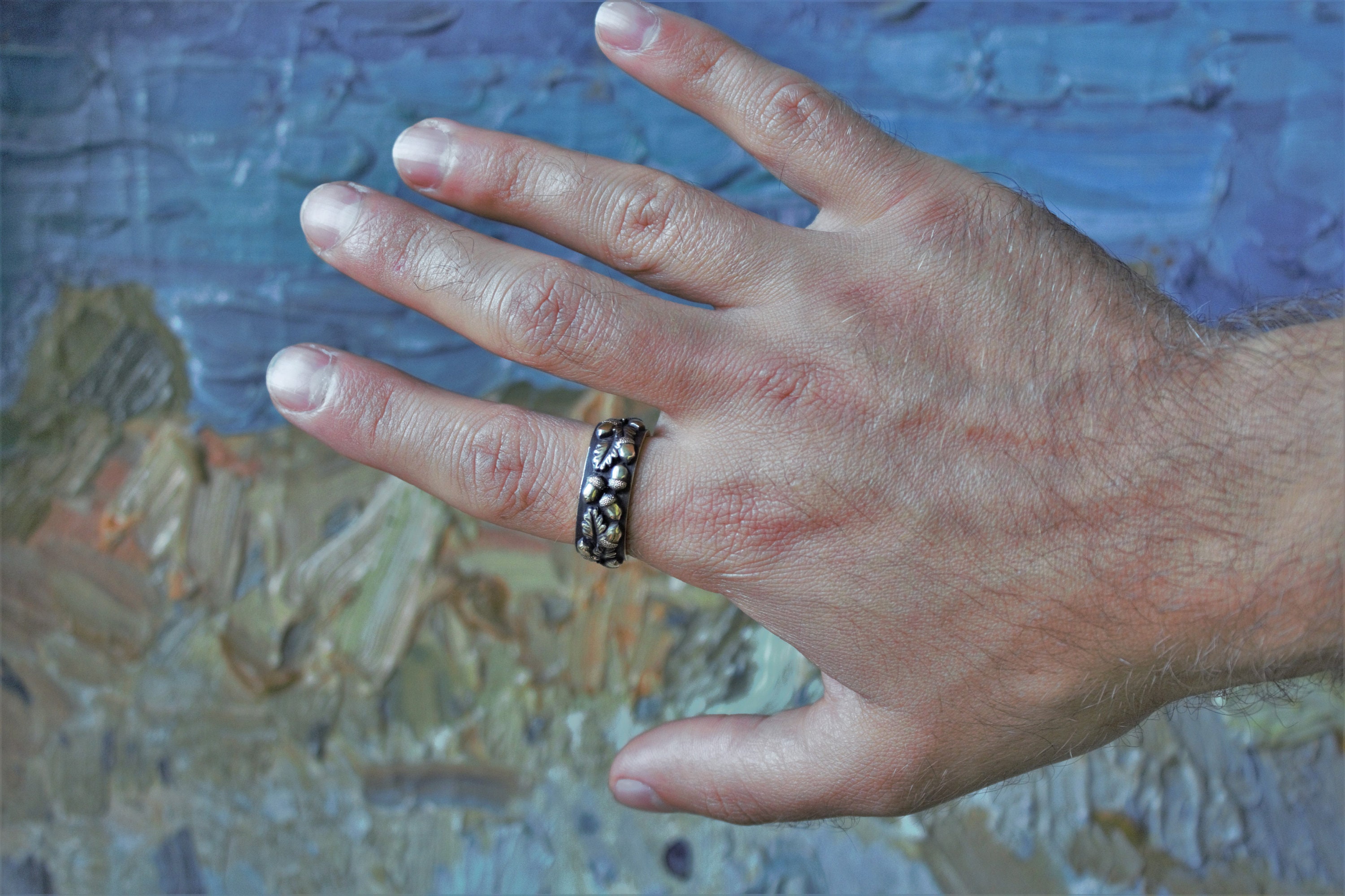 Silver Oak Ring Acorn Ring Tree Silver Ring Oak Leaf - Etsy