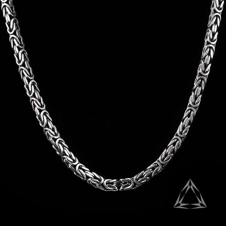 Sterling Silver Byzantine Chain Handmade Chain Chain - Etsy