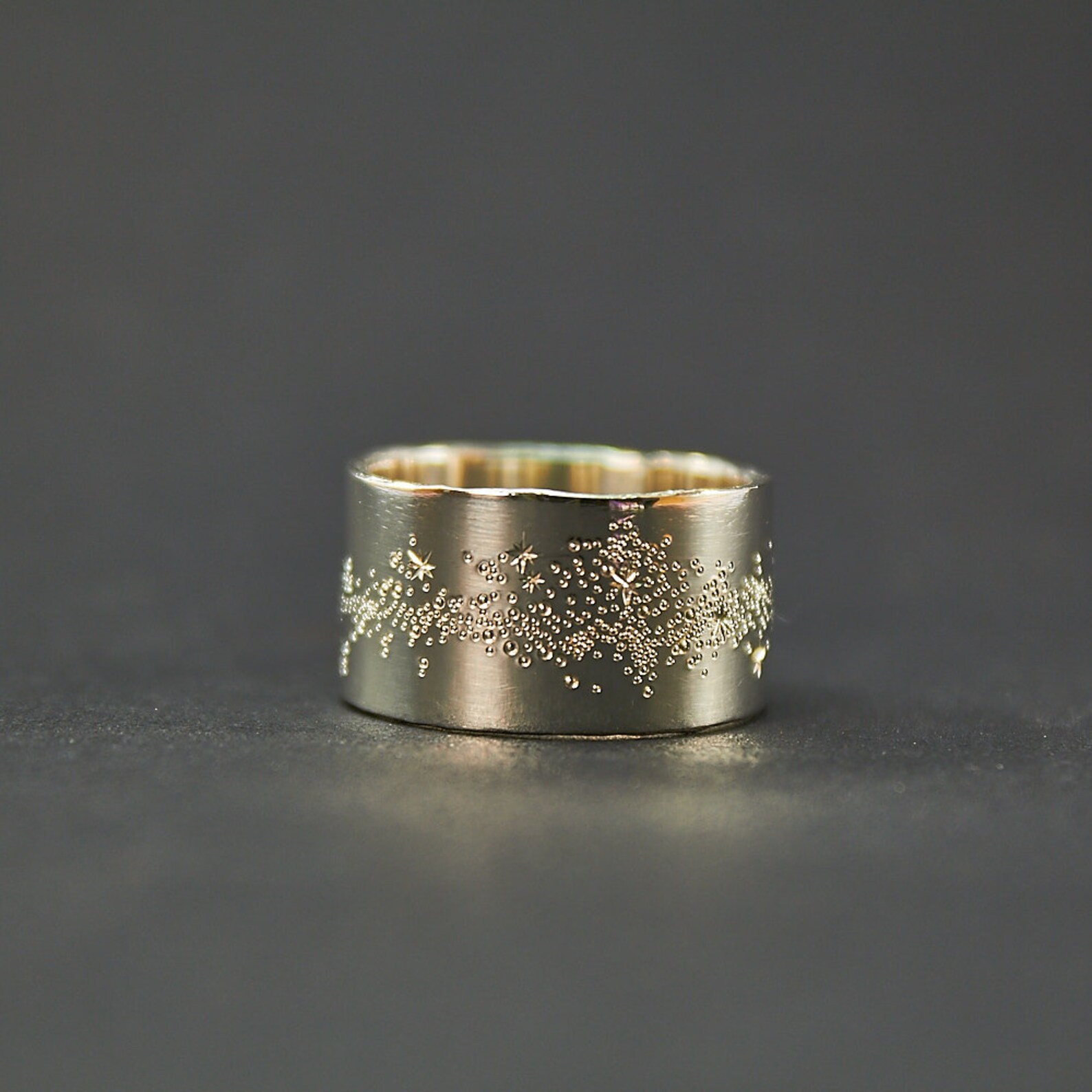 Milky Way Wide Silver Band Ring Night Sky Ring Constellation - Etsy