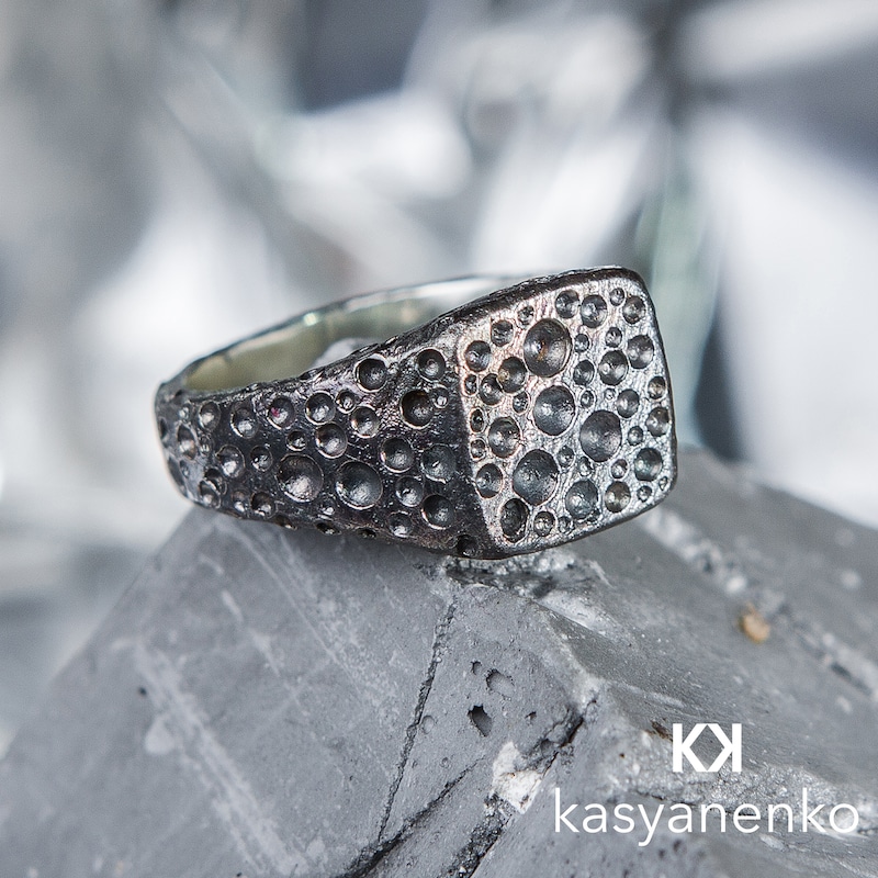 Oxidized Silver Ring - Etsy