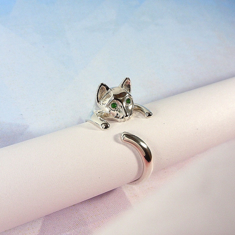 Wire Wrapped Silver Ring Cat Animal Ring Kitty Ring Pet - Etsy