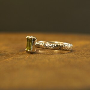Rustic Ring, Silver Ring, Rough Ring, Chrysolite, Peridot, Rustic ...