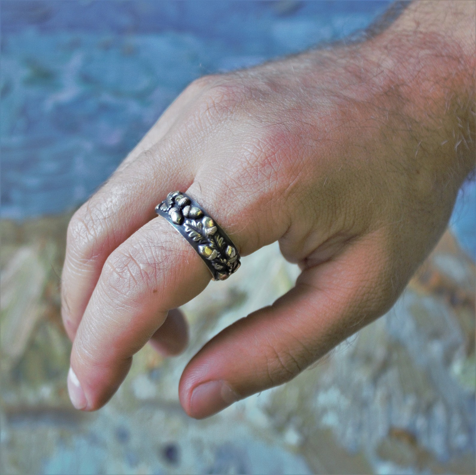 Silver Oak Ring Acorn Ring Tree Silver Ring Oak Leaf - Etsy
