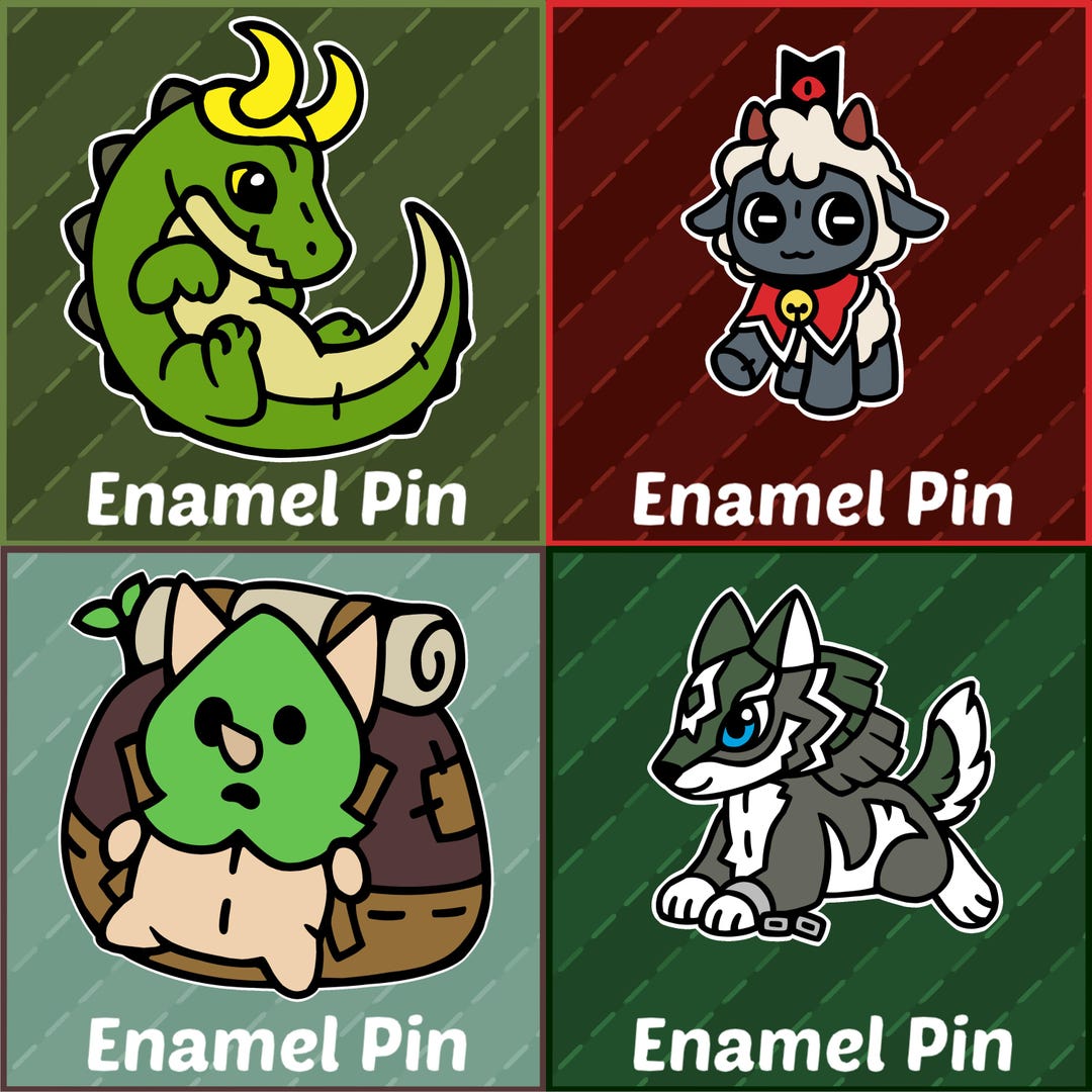 Gaming Enamel Pins, Cotl Pin, Loki Pin, Lamb Pin, Cult Pin, Korok Pin ...