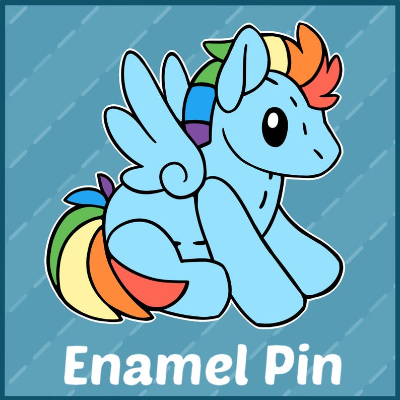 My Little Pony Hard Enamel Pin, MLP Enamel Pin, Rainbow Dash Hard ...