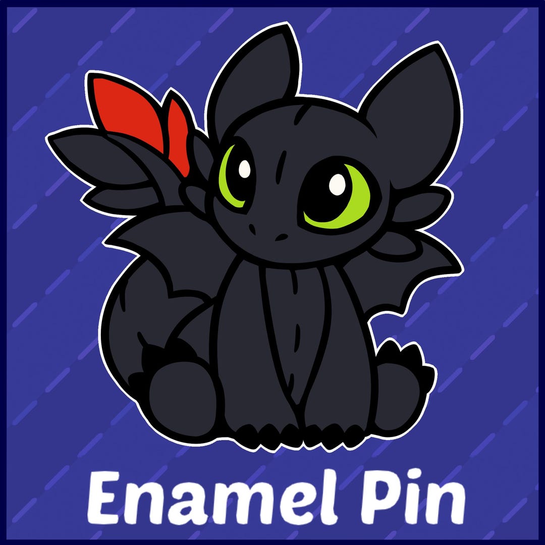Night Fury Hard Enamel Pin, Toothless Hard Enamel Pin, Toothless Pin ...