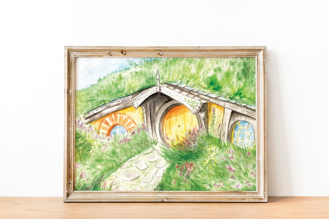 Bag End Painting, Watercolor Painting, Lord, Fantasy Art, Rings ...