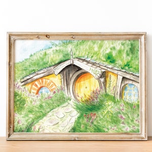 Bag End Painting, Watercolor Painting, Lord, Fantasy Art, Rings ...