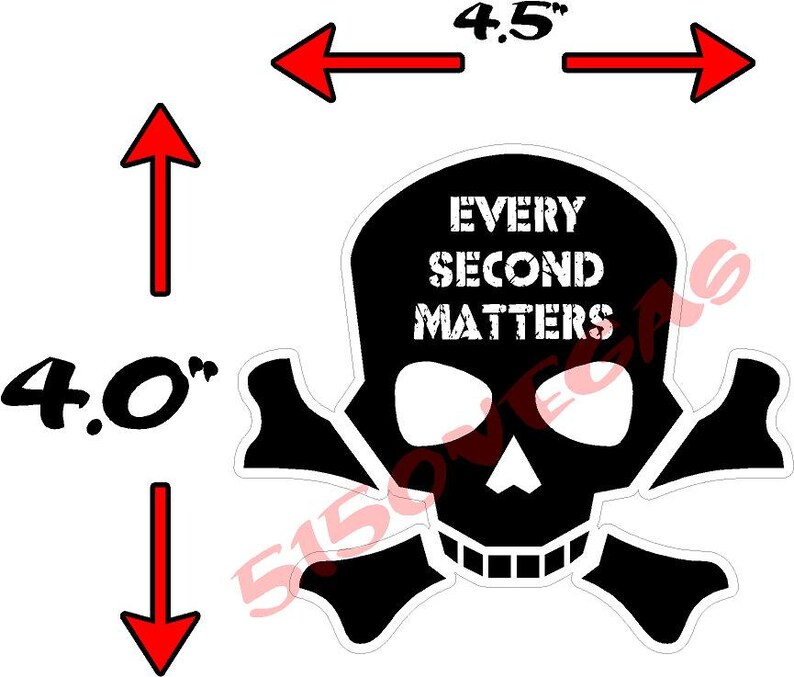 Every Second Matters Skull and Cross Bones Decal Sticker - Etsy
