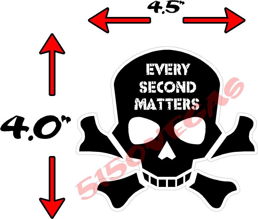 Every Second Matters Skull and Cross Bones Decal Sticker - Etsy