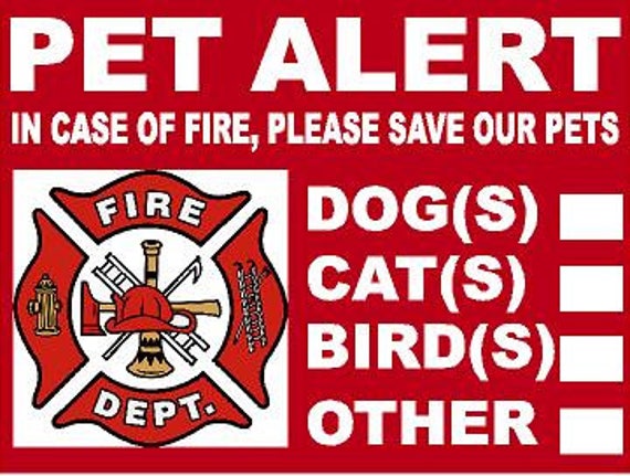 Pet Alert Window Decal | Etsy