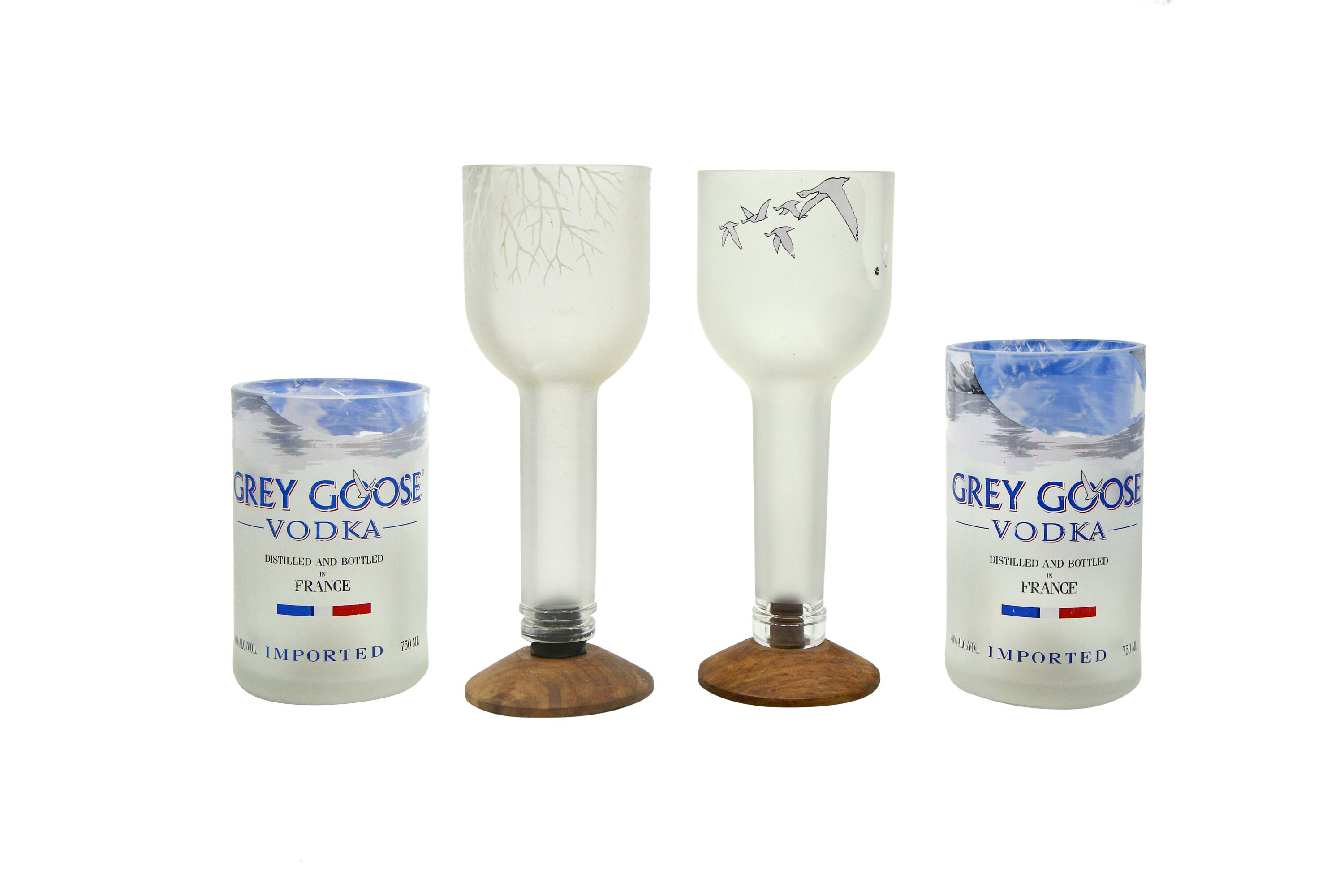 HANDCRAFTED GREY GOOSE Cocktail Drinking Glasses bar Set | Etsy