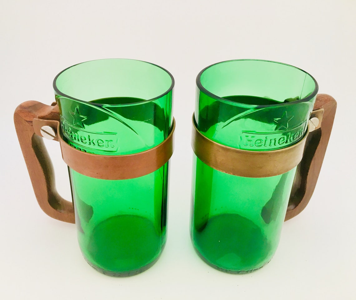 UPCYCLED BEER MUG Made for Recycled Beautiful Green Beer - Etsy