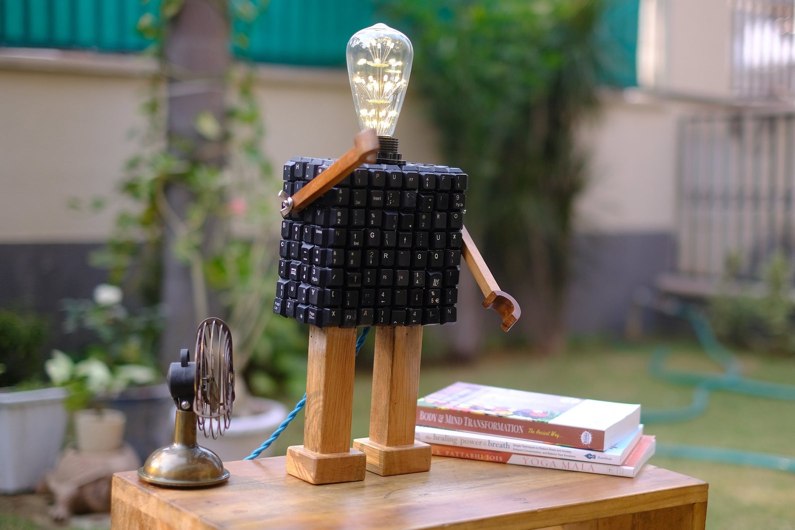 EDISON KOBOT LAMP Made From Recycled Computer Keyboard Keys Uk - North ...