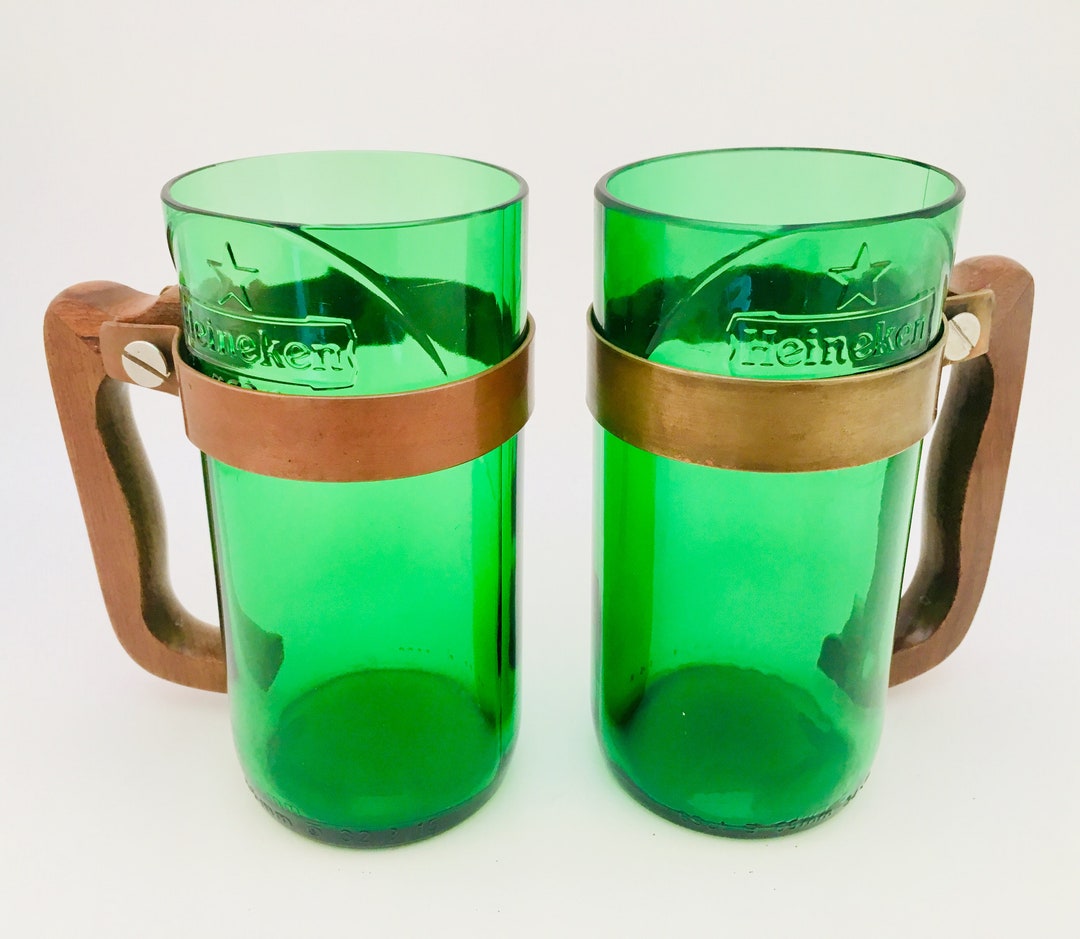 UPCYCLED BEER MUG- Made for Recycled Beautiful Green Beer Bottles - Etsy