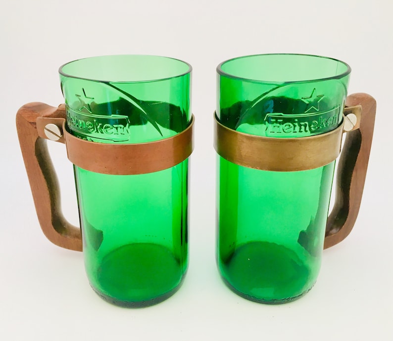 UPCYCLED BEER MUG Made for Recycled Beautiful Green Beer - Etsy