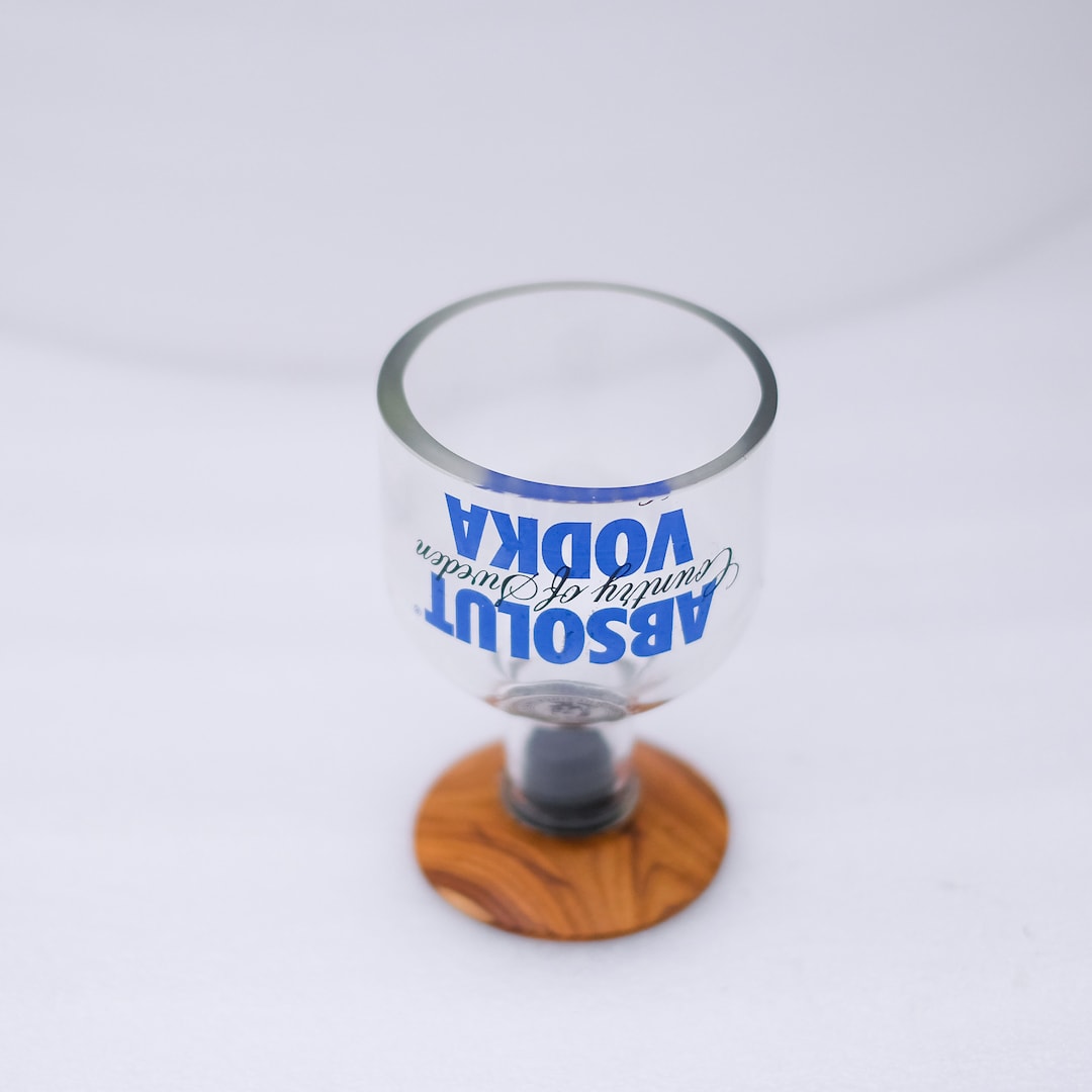 Absolut Vodka Glasses, Blue Lettering, Repurposed From Absolut Classic ...