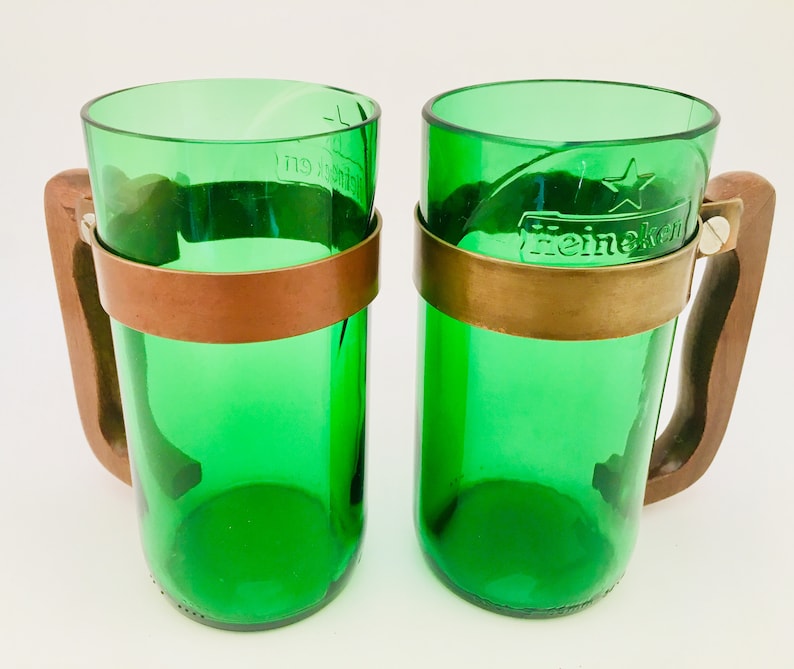 UPCYCLED BEER MUG Made for Recycled Beautiful Green Beer - Etsy