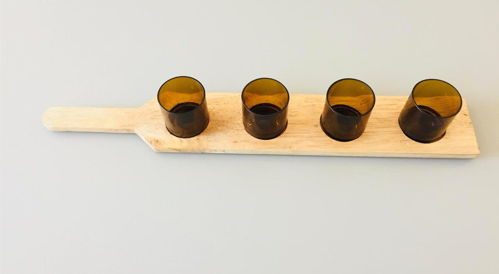 BEER TASTING TRAY With 5 Ounce Amber Brown Glasses | Etsy