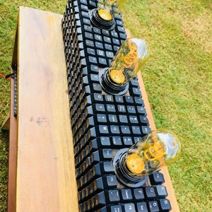 VINTAGE COMPUTER KEYBOARD Table Lamp Light With Uk - North American ...