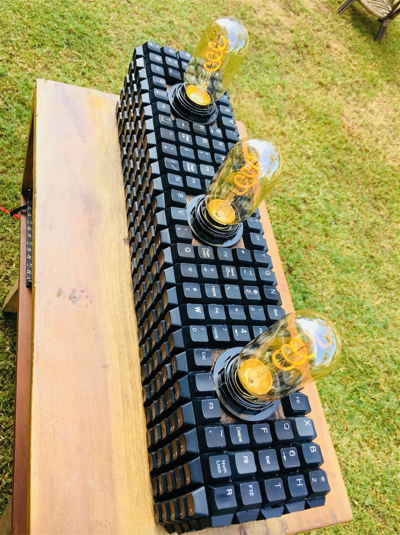 VINTAGE COMPUTER KEYBOARD Table Lamp Light With Uk North - Etsy