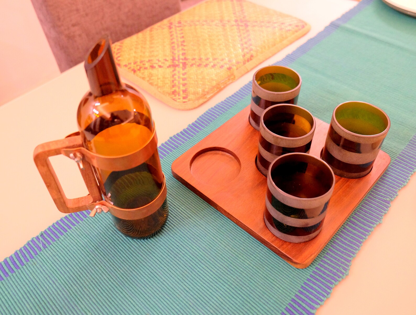 Water Jug Table Set With 10 Ounce 300 Ml Wine Bottle Glasses - Etsy