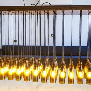 CUSTOM BOTTLE CHANDELIER / Industrial Light Fixture Made From 72 Beer ...